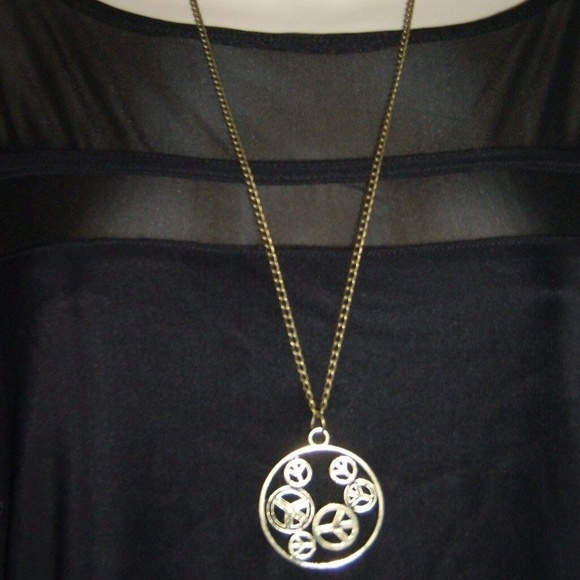 Jewelry | Peace Signs Fashion Pendant Chain Necklace | Poshmark